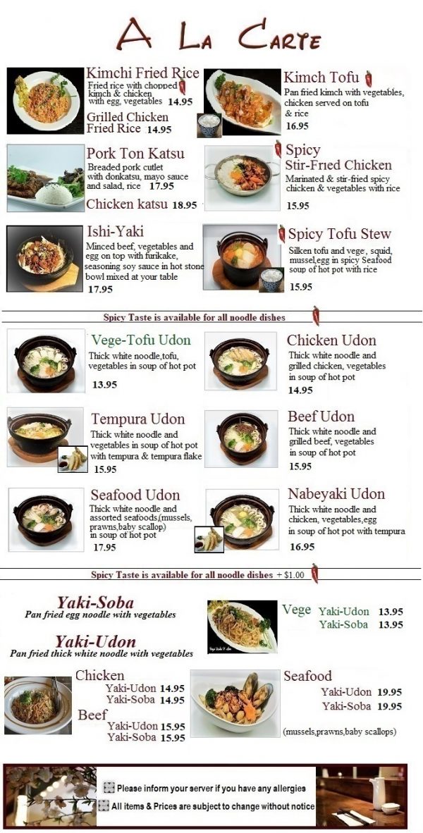 Menu – Kami Japanese Restaurant