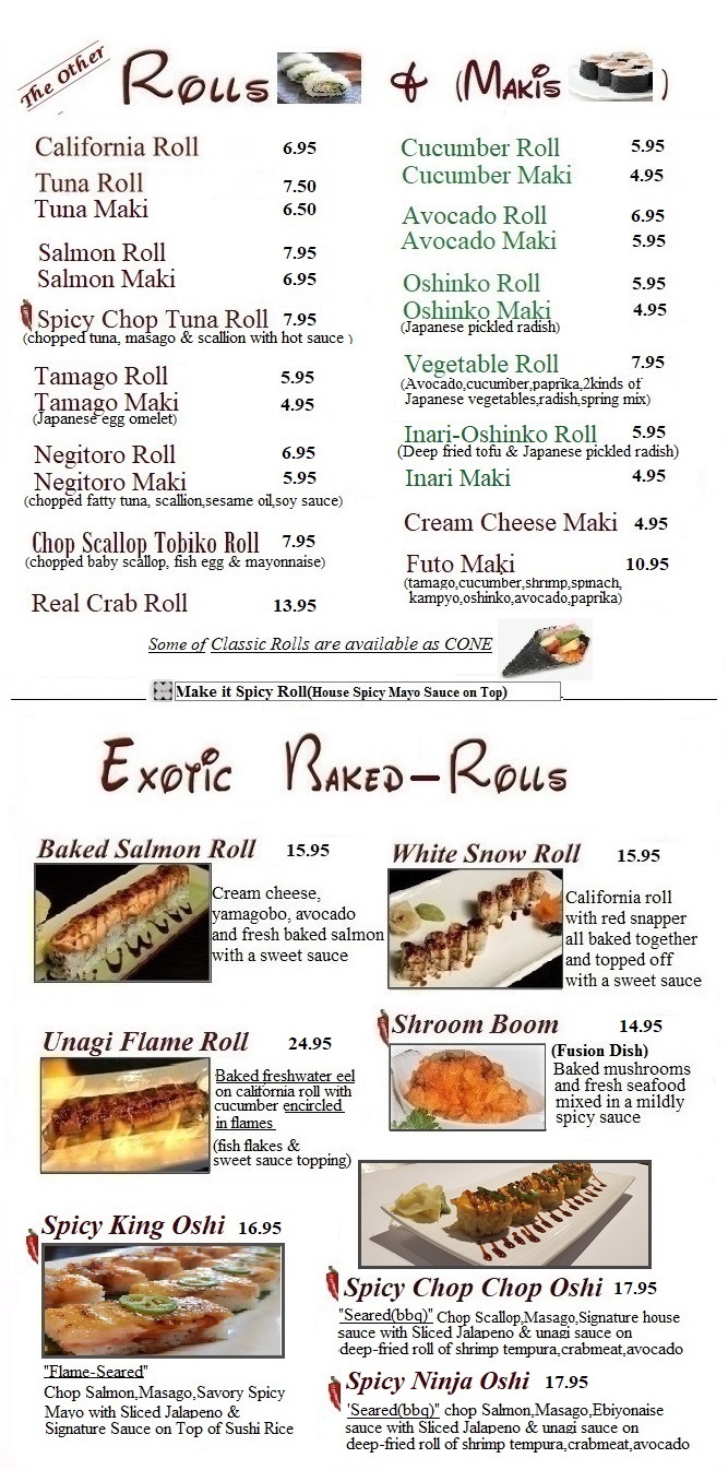 Menu – Kami Japanese Restaurant