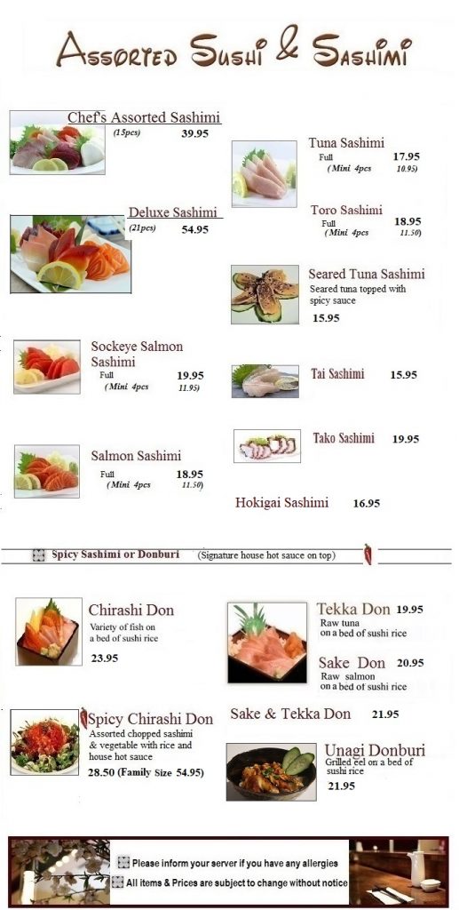 Menu – Kami Japanese Restaurant